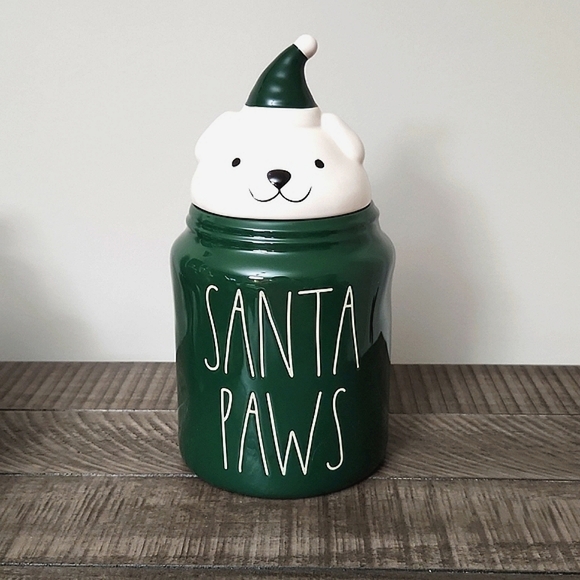 Rae Dunn | Dog | New Rae Dunn Santa Paws Canister With Figural Dog Lid ...